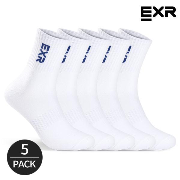 EXR 남성 로고포인트 스탠다드 중목양말 5P_WHBL- 이랜드몰