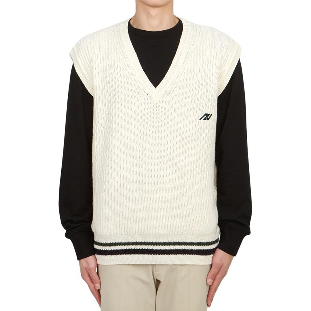 오트리 남성 니트 조끼 VESM 427W WHITE- 이랜드몰