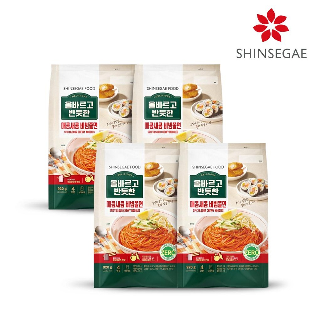 [신세계푸드] 올바르고 반듯한 매콤새콤 비빔쫄면 920g x 4팩- 이랜드몰