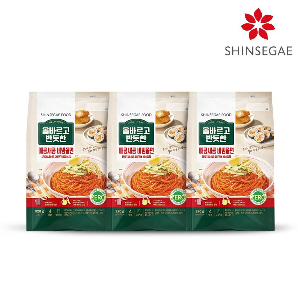 [신세계푸드] 올바르고 반듯한 매콤새콤 비빔쫄면 920g x 3팩- 이랜드몰