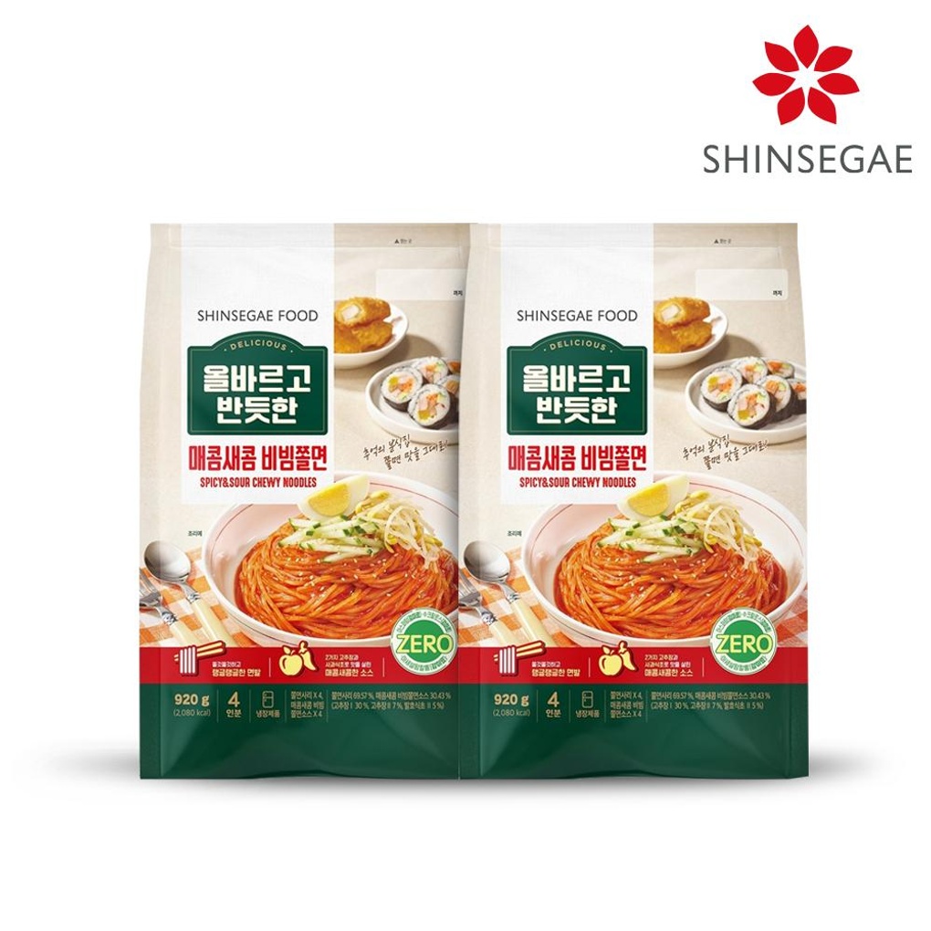 [신세계푸드] 올바르고 반듯한 매콤새콤 비빔쫄면 920g x 2팩- 이랜드몰
