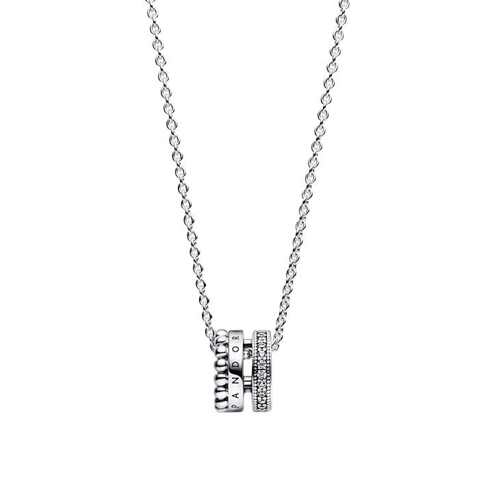 판도라 시그니처 로고 파베 비즈 목걸이 392311C01- 이랜드몰