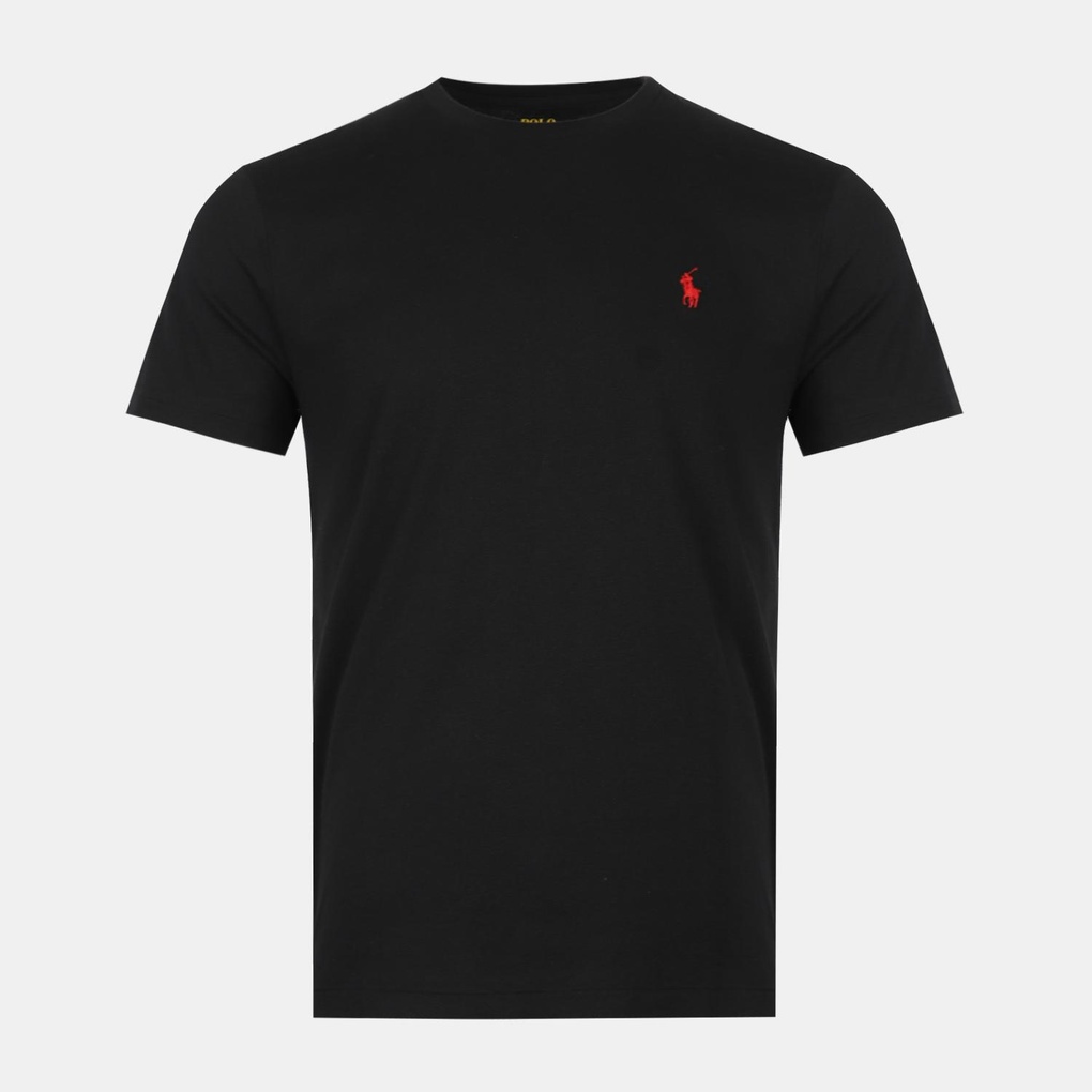 폴로랄프로렌 남자 포니 로고 자수 커스텀슬림핏 반팔티셔츠 블랙 710680785001- 이랜드몰