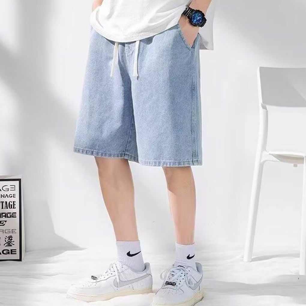 남녀공용 여름 연청 솔리드 데님 밴딩 반바지 PNB24-DPB- 이랜드몰