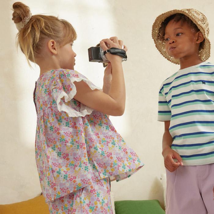 [블루독] 플라워날개블라우스 (24325-312-50) - KIDIKIDI