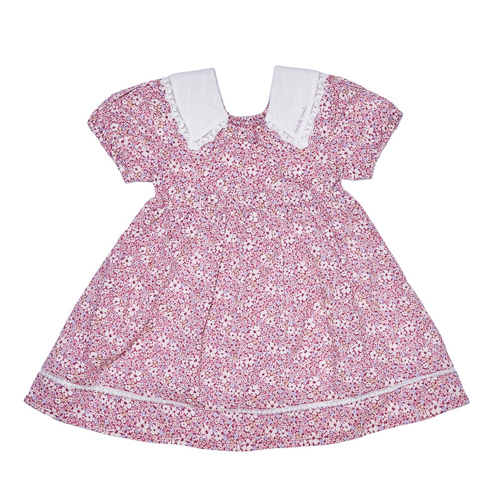 [밍크뮤] 쁘띠플라워카라원피스 (333E5-400-02)- KIDIKIDI