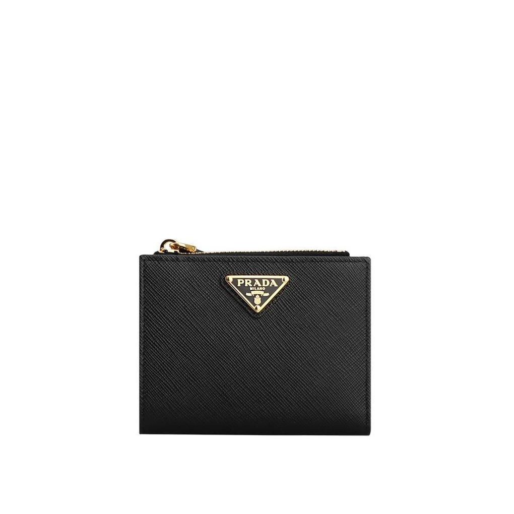 24FW 프라다 1ML050 QHH F0002 사피아노 트라이앵글 로고 지퍼 반지갑 블랙- 이랜드몰