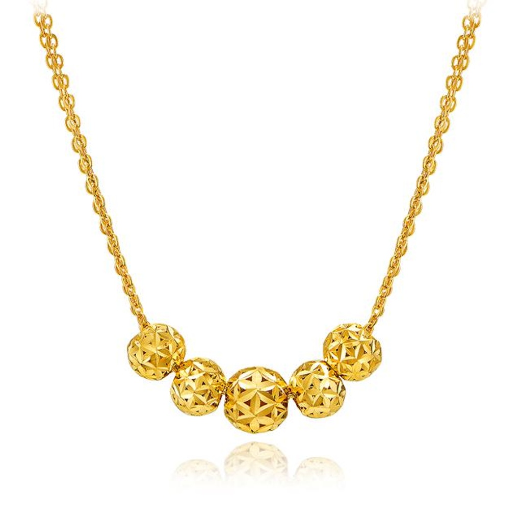 24K 클로버 두줄 체인 순금 볼 목걸이 11.25g (3) + 18K장식- 이랜드몰