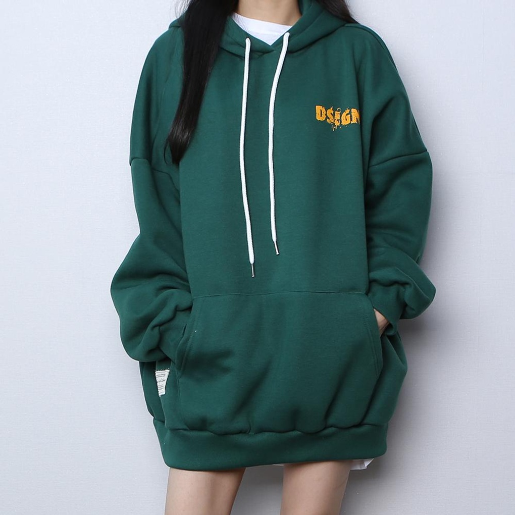 (빅사이즈) 디자인 배색 오버핏 기모 후드티 커플티 시밀러룩(파라노말샵)- 이랜드몰