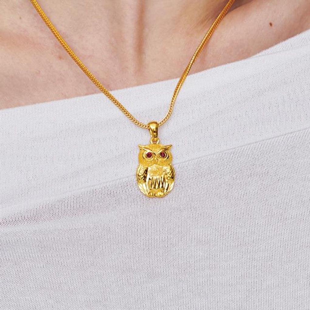 24K 부엉이 순금 목걸이 18.75g (5) + 18K장식- 이랜드몰