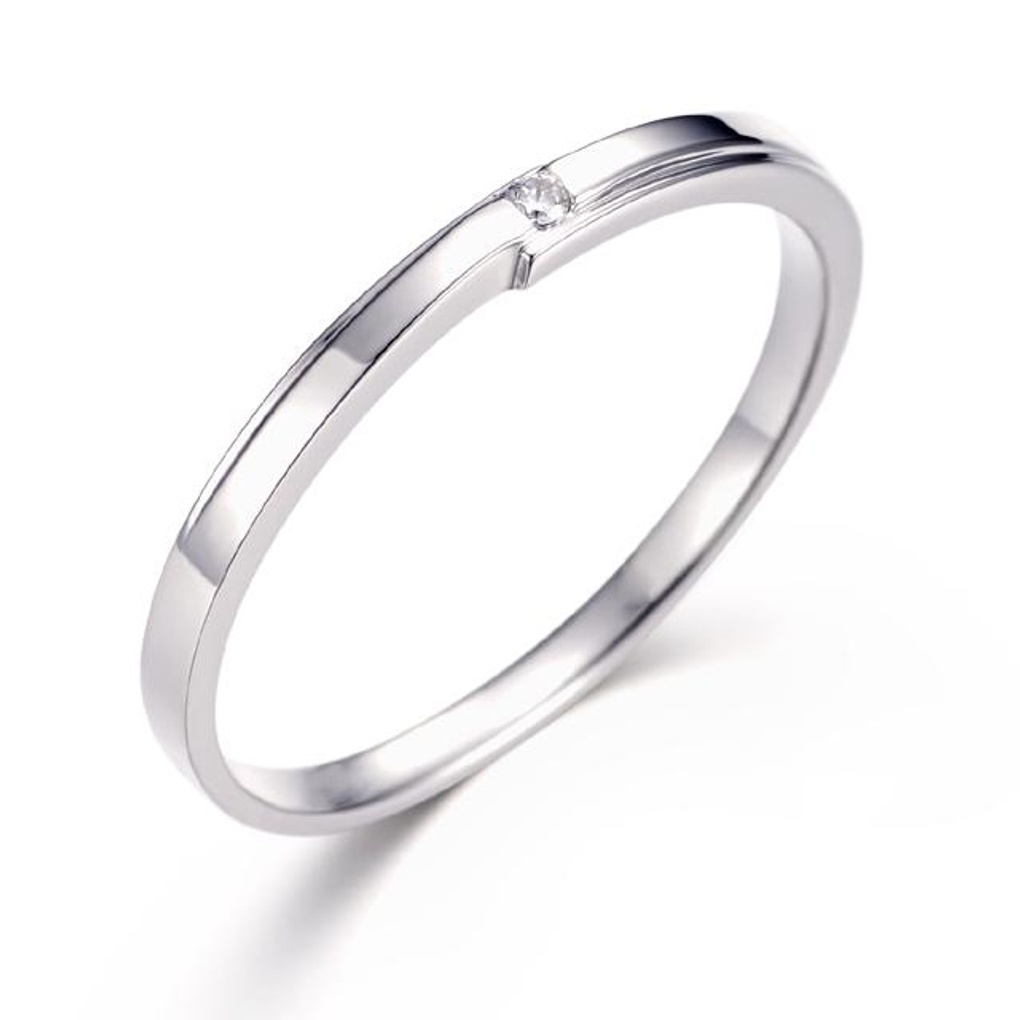 심플 화이트골드 18K 반지 R18WR003- 이랜드몰