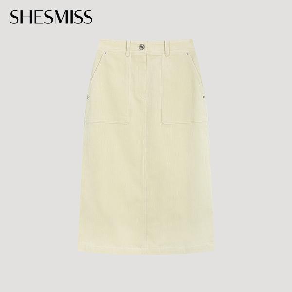 백 슬릿 H라인 스커트_SWWSKO42820_CR- 이랜드몰