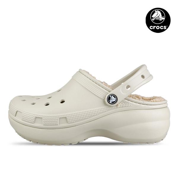 크록스 우먼스 클래식 라인드 플랫폼 여성 겨울 방한 털슬리퍼 207938-2Y2- 이랜드몰