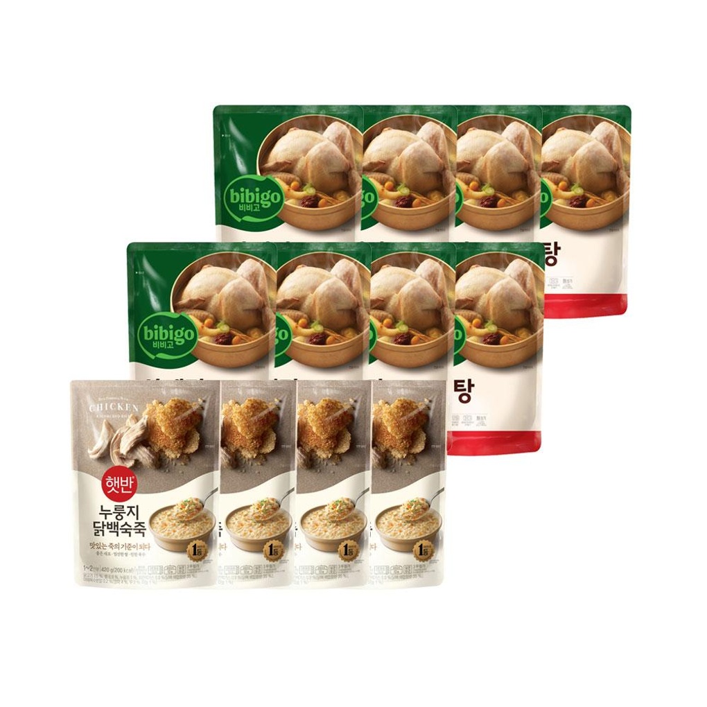 비비고 삼계탕 800g x8개+누룽지닭백숙죽 420g x4개- 이랜드몰