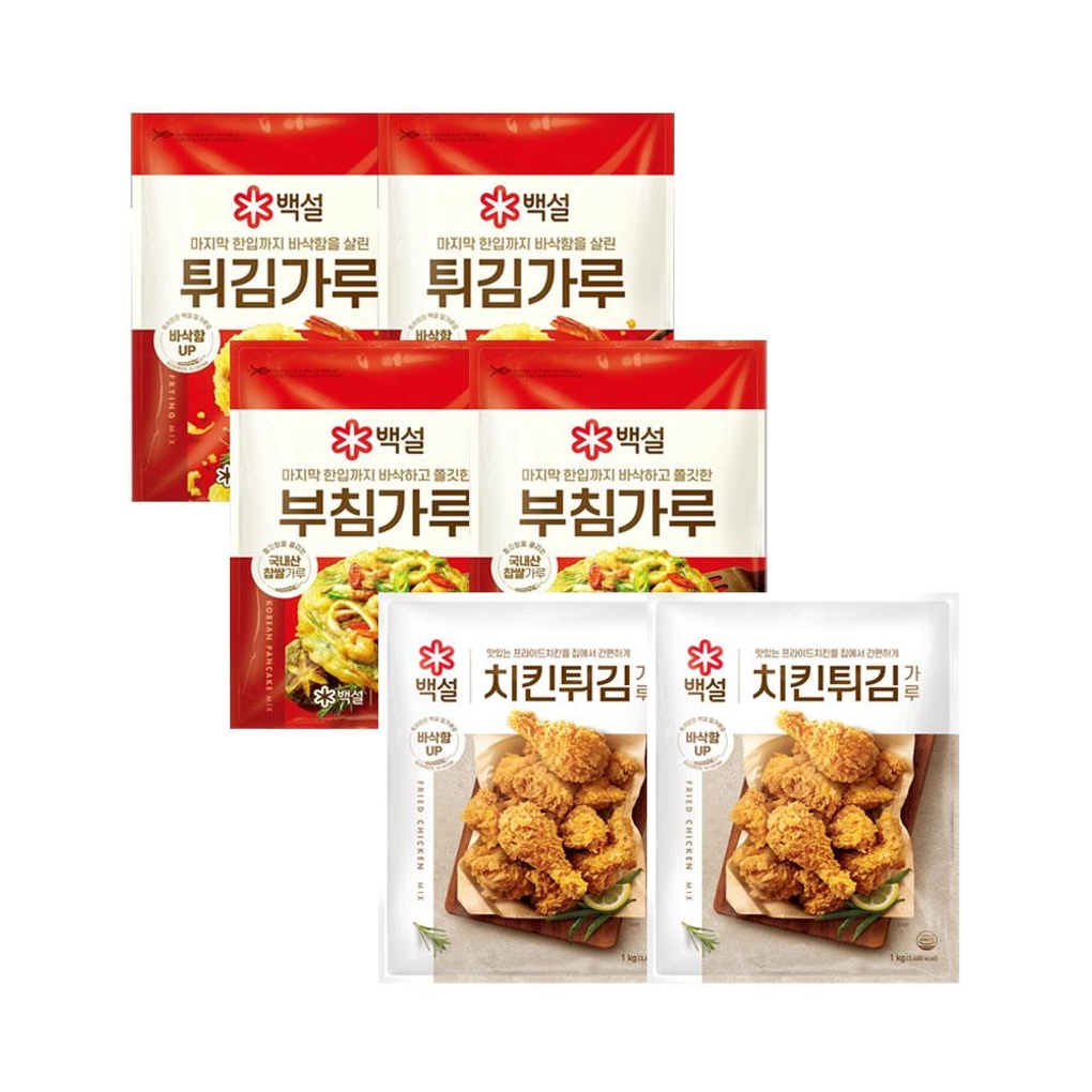 백설 부침가루 1kg x2개+튀김가루 1kg x2개+치킨 튀김가루1kg x2개- 이랜드몰