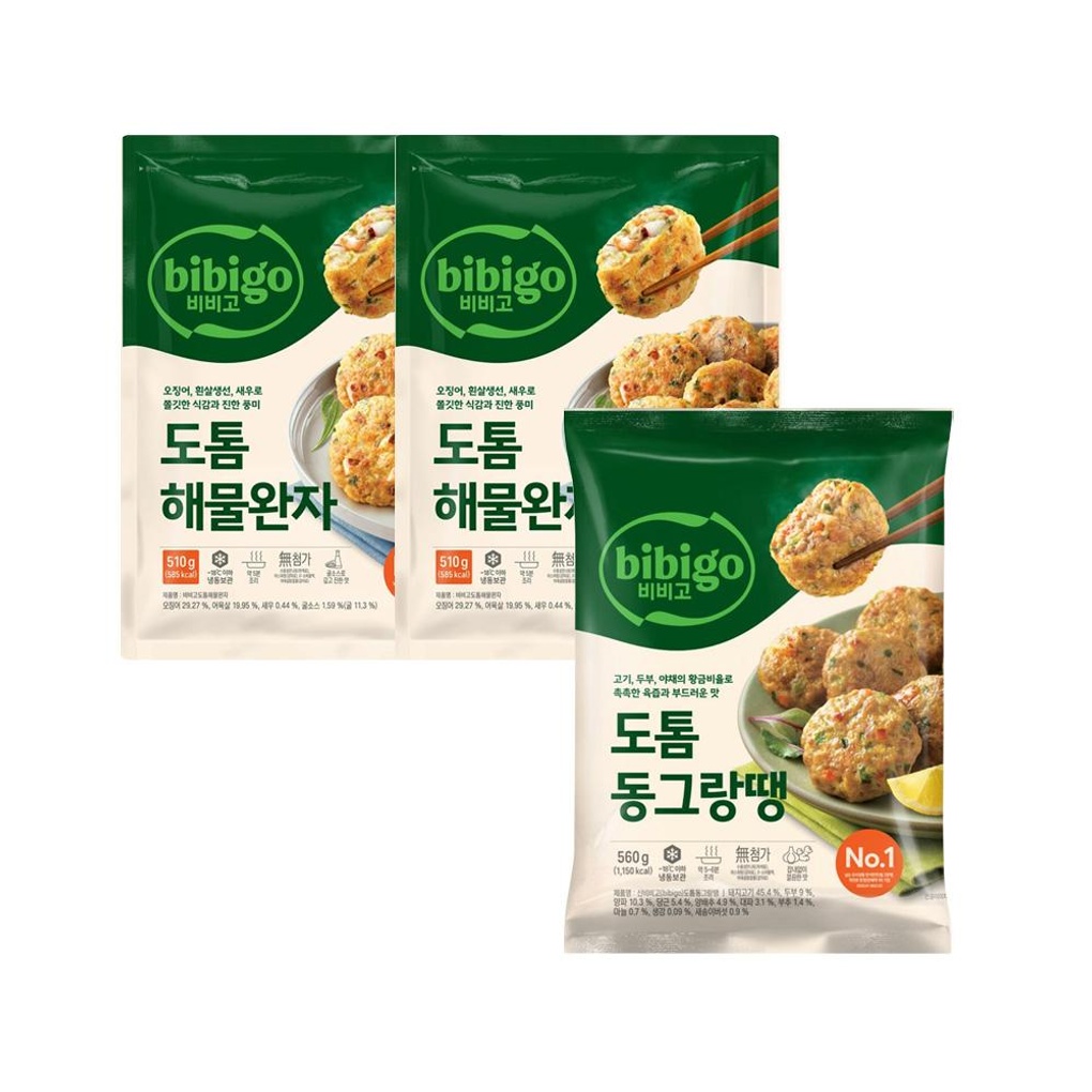 비비고 도톰해물완자 510g x2개+도톰동그랑땡 560g x1개- 이랜드몰