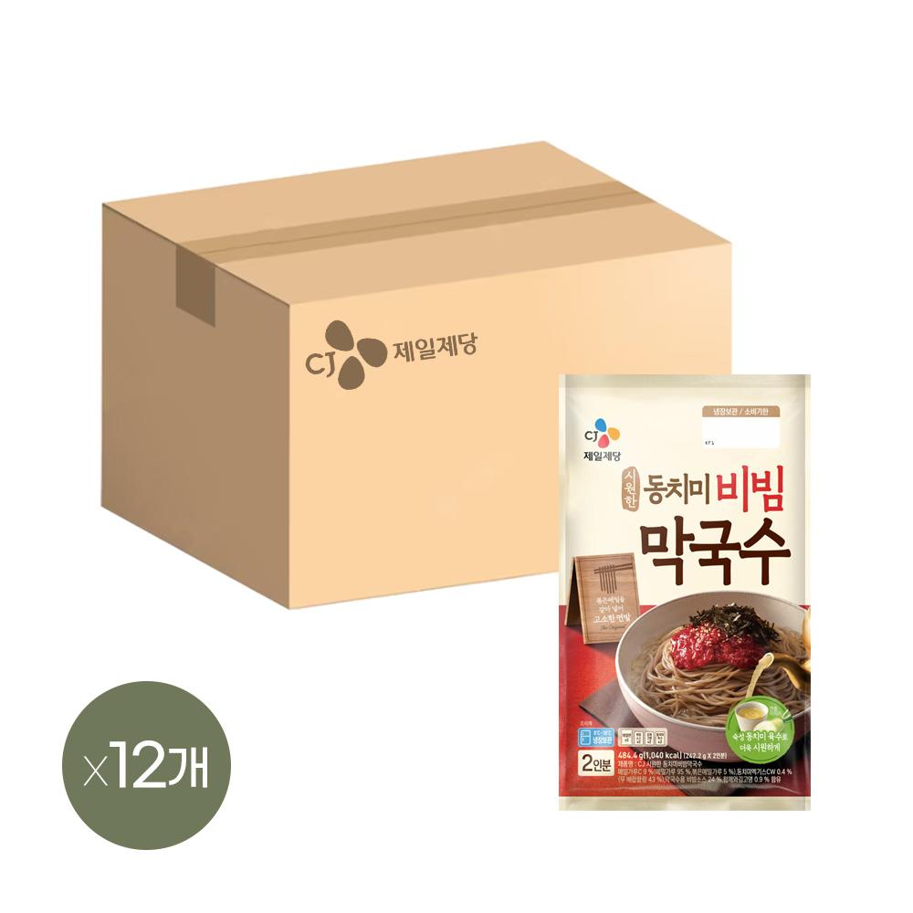 CJ 시원한 동치미 비빔 막국수 484.4g x12개- 이랜드몰