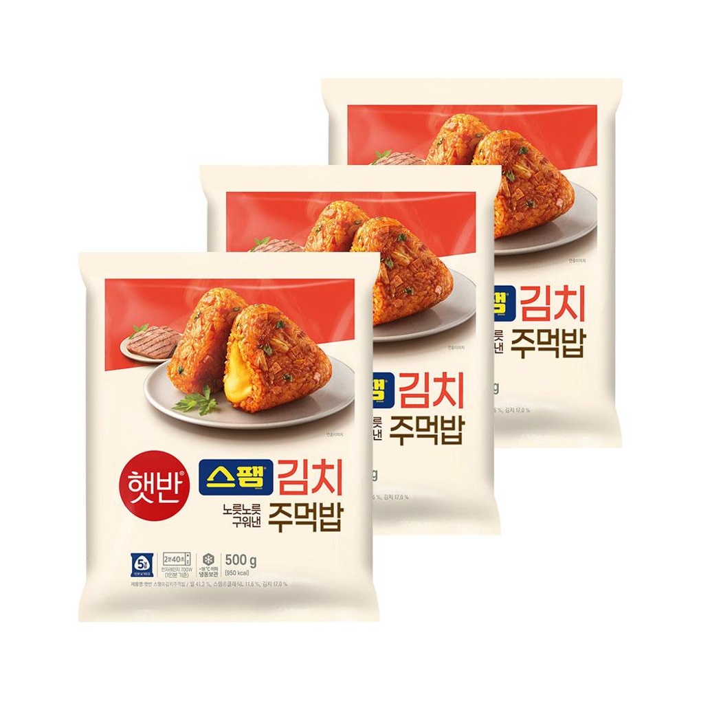 햇반 쿡반 스팸김치주먹밥 500g x3개- 이랜드몰