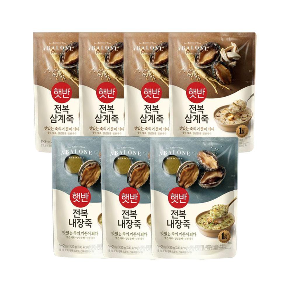 햇반죽 전복삼계죽 420g x4개+전복내장죽 420g x3개- 이랜드몰