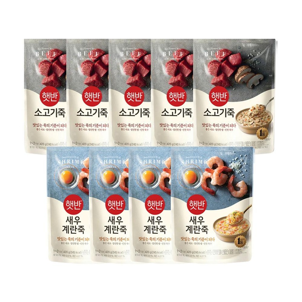햇반죽 소고기죽 420g x5개+새우계란죽 420g x4개- 이랜드몰