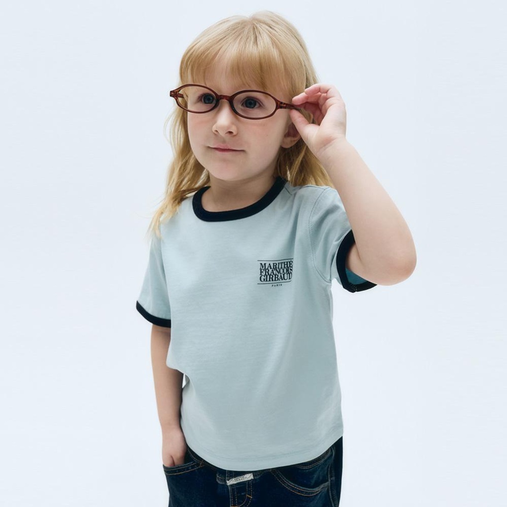 KIDS CLASSIC LOGO RINGER TEE light blue- KIDIKIDI