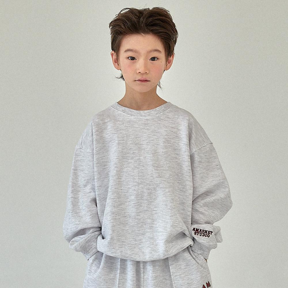 클래식 트레이닝 맨투맨_WHITE MELANGE (S-MOM)- KIDIKIDI