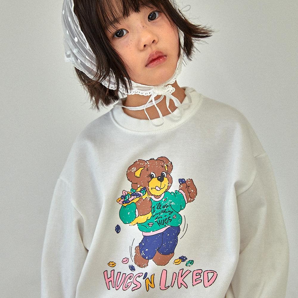 허그베어 맨투맨_IVORY (S-JM)- KIDIKIDI