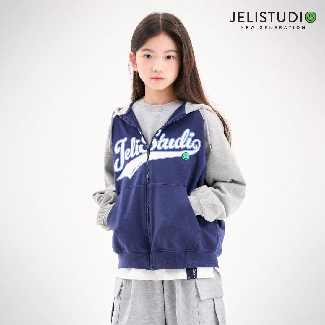 데일리레글런배색후드점퍼- KIDIKIDI