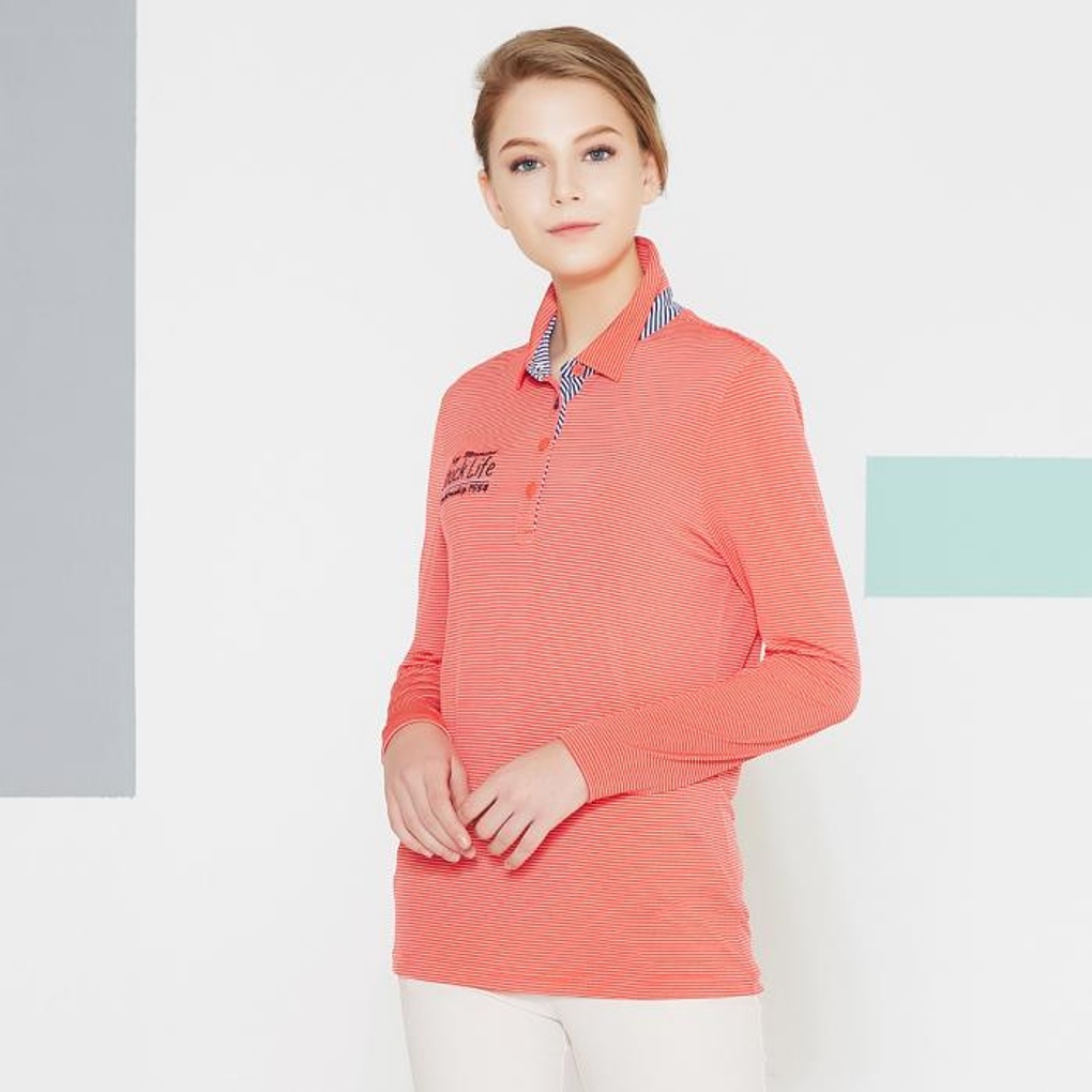 [그렉노먼] 여성 긴팔 카라 티셔츠 (코랄)_HWG17-TS101- 이랜드몰