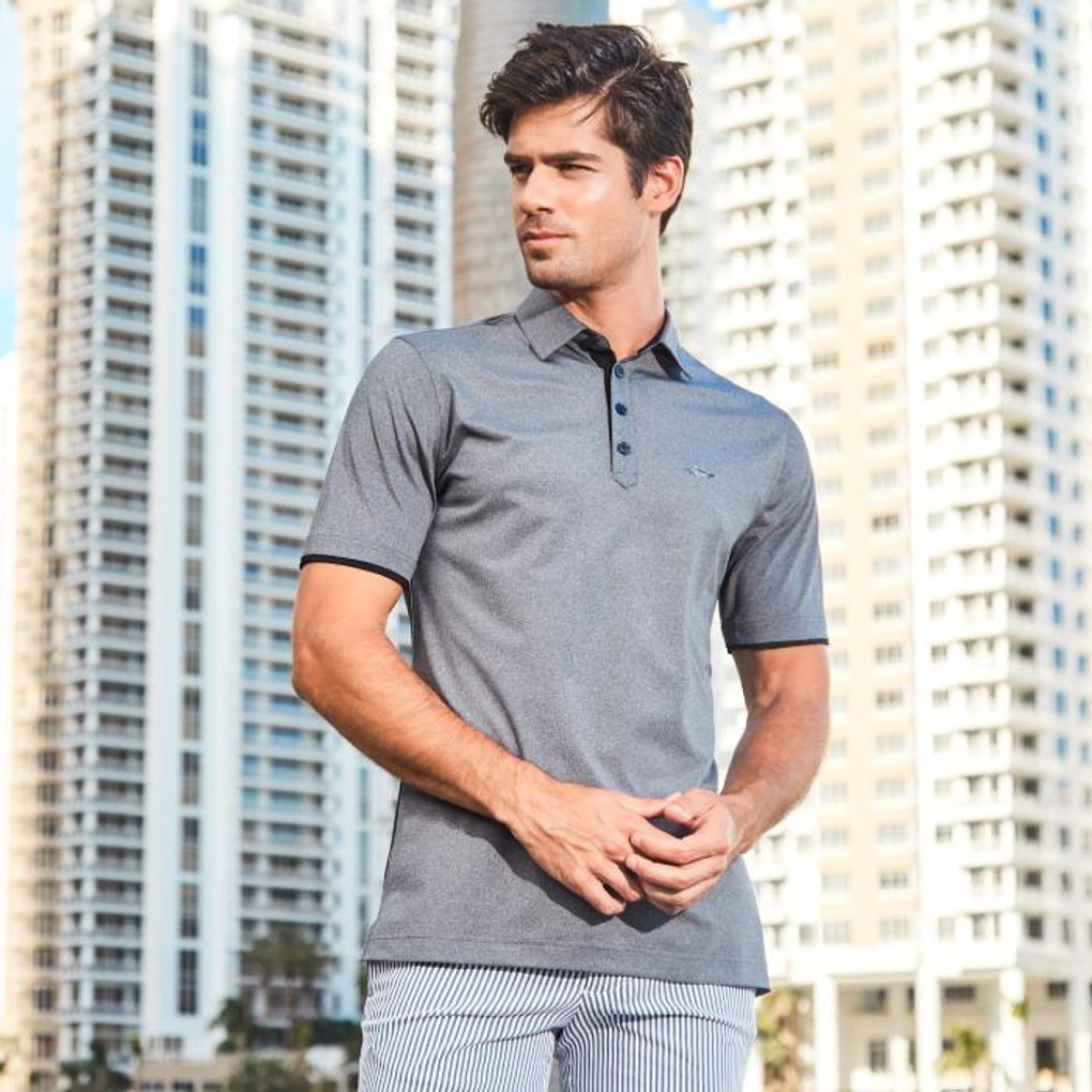 [그렉노먼] 남성 폴리스판 셔츠스타일 카라넥 반팔티셔츠 (멜란지그레이)_HMG18-TS204- 이랜드몰