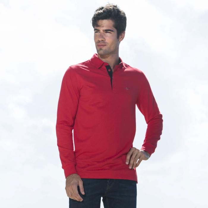 [그렉노먼] 남성 긴팔 카라 티셔츠 (레드)_HMG18-TS105- 이랜드몰