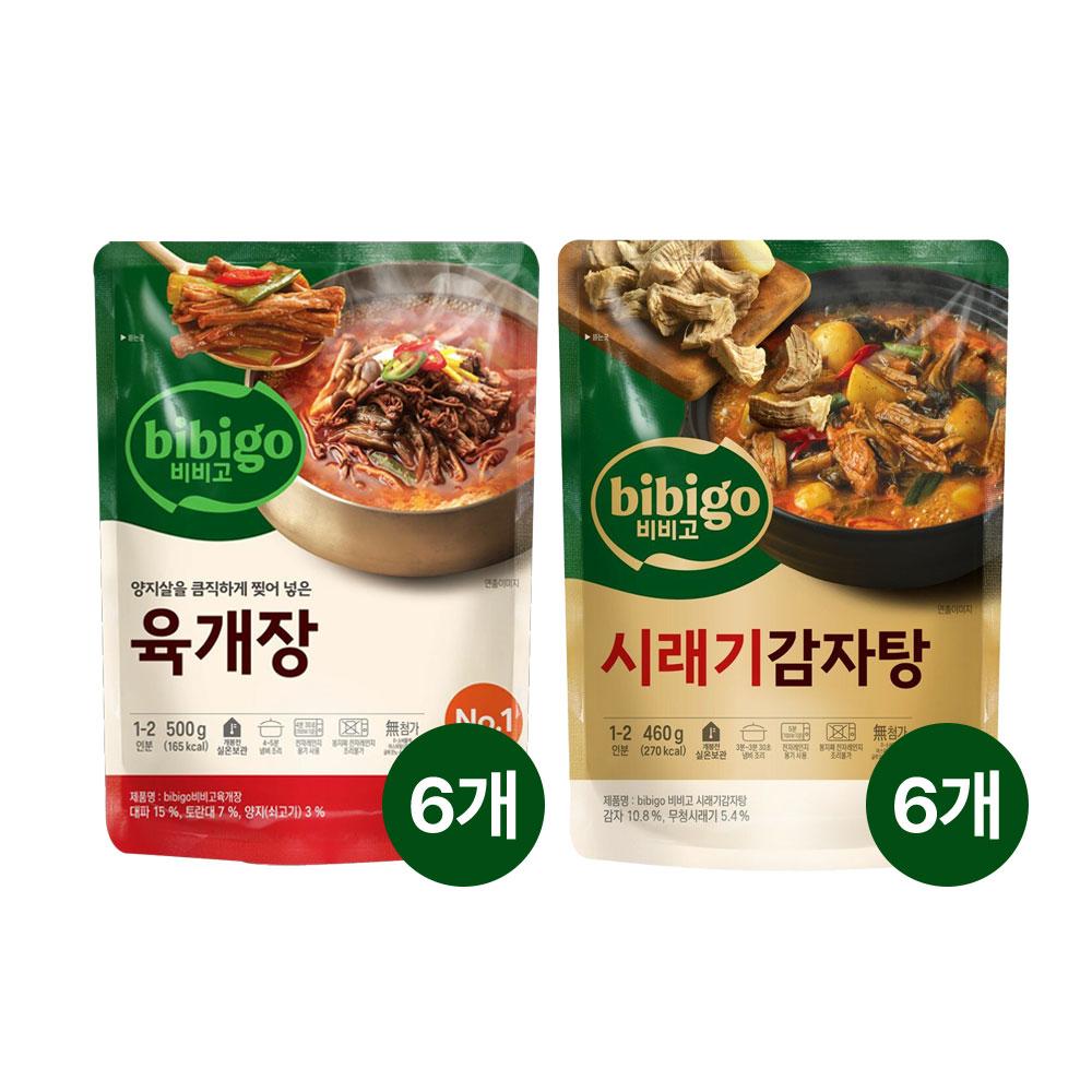 비비고 육개장 500g x6개+감자탕 460g x6개- 이랜드몰