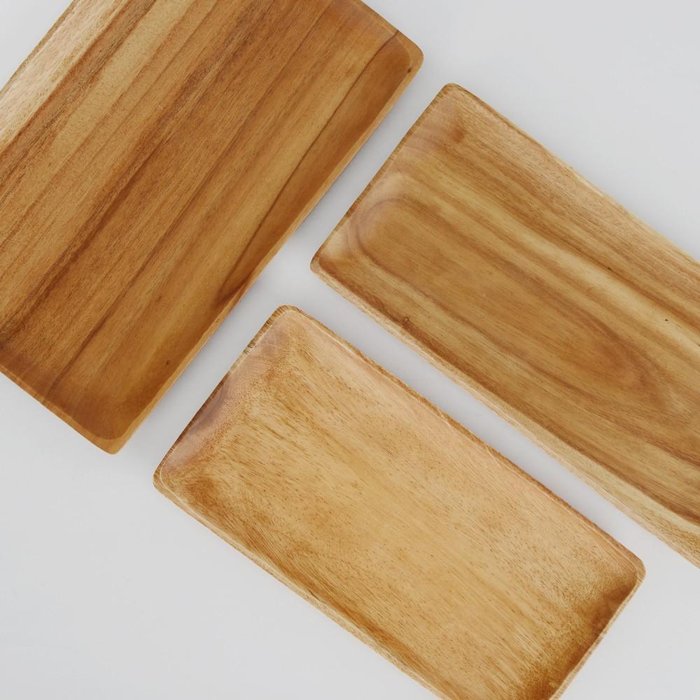 아카시아 원목 직사각 우드 트레이- KIDIKIDI