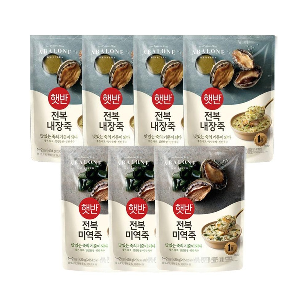 햇반죽 전복내장죽 420g x4개+전복미역죽 420g x3개- 이랜드몰