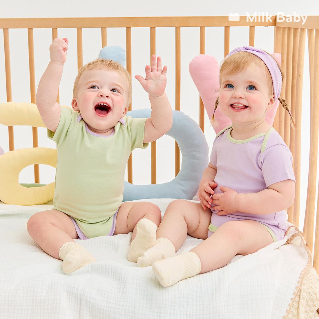 [밀크베이비] 베베반팔아기우주복유아바디수트2PCS세트- KIDIKIDI