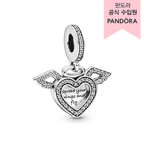[판도라][백화점 보증서 제공] PANDORA 하트 & 엔젤 윙스 댕글 참 _798485C01- 이랜드몰