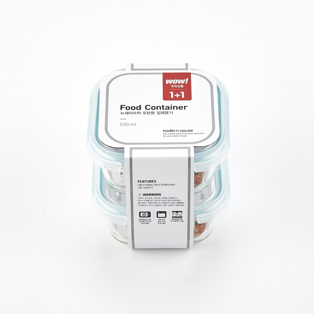 WOW 뉴세이프락 오븐용 내열유리 정사각 520ml 1+1_KC0520008- 이랜드몰