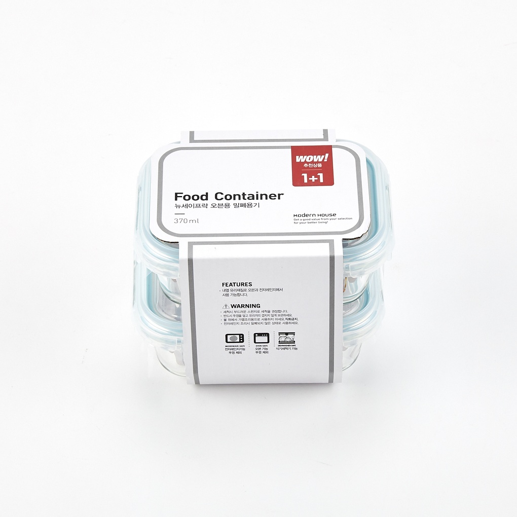 WOW 뉴세이프락 오븐용 내열유리 직사각 370ml 1+1_KC0520010- 이랜드몰
