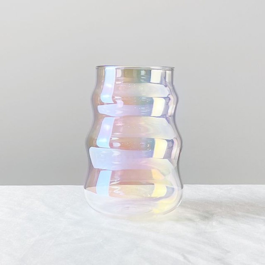 [1300k] 오로라 홈카페 유리컵 500ml 커피잔 맥주잔 홀로그램- 이랜드몰