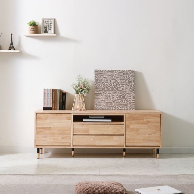 [1300k] [파로마]렐리 1500 고무나무원목 거실장 FI- 이랜드몰