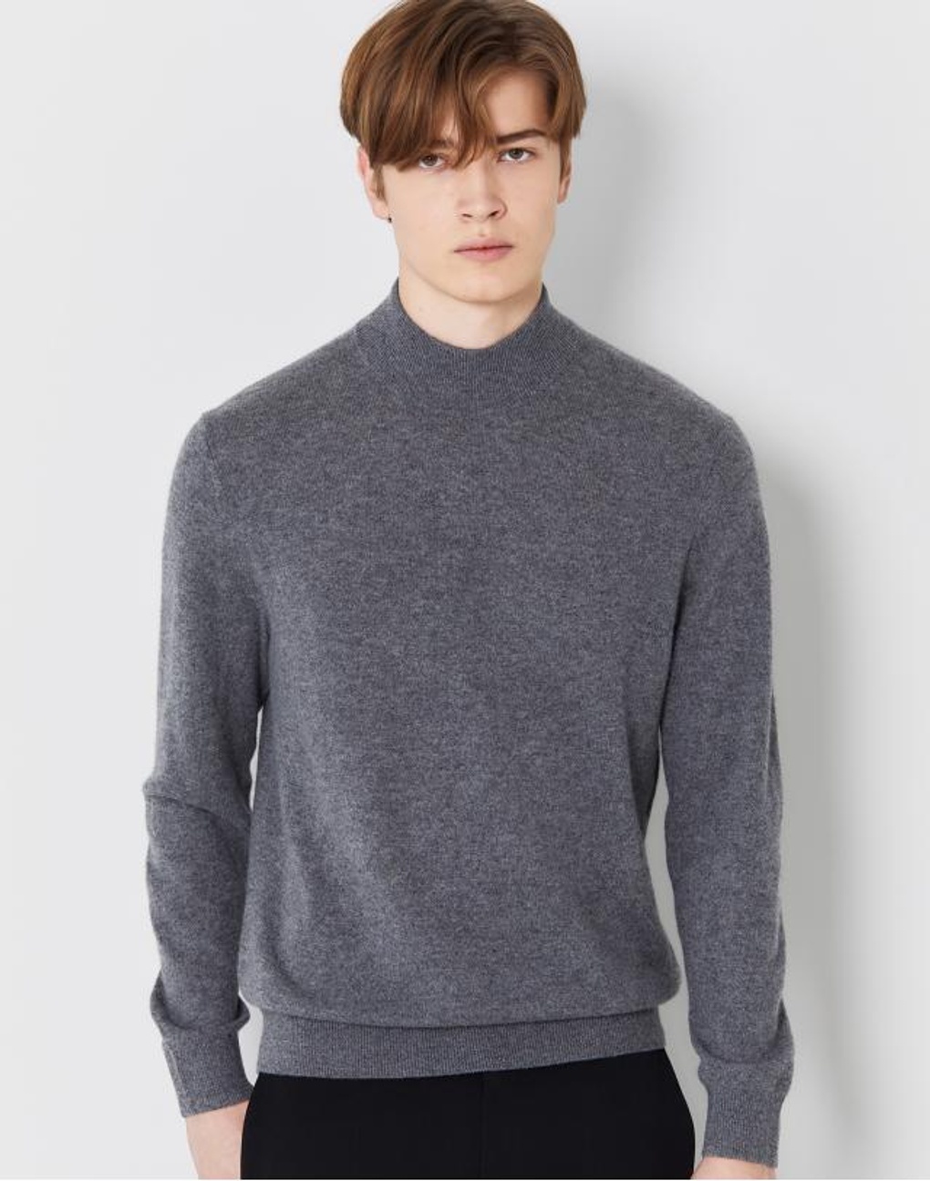 [21FW 마에스트로 남성]캐시미어 멜란지 그레이 모크넥 스웨터_MASW1D913G2- 이랜드몰