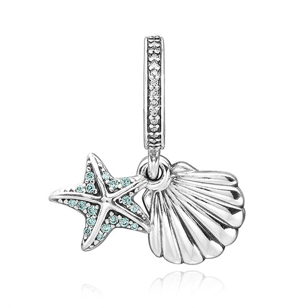 판도라 PANDORA 792076CZF 트로피칼 스타피쉬 & 시 쉘 실버 펜던트 겸 댕글참- 이랜드몰