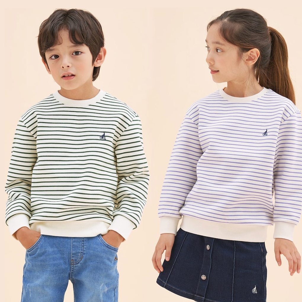 22FW 스트라이프 피케 스웻 티셔츠- 이랜드몰