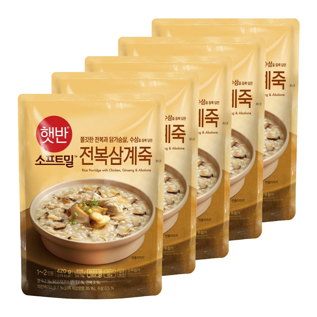 [CJ제일제당] 햇반 소프트밀 전복삼계죽 420g x 5개- 이랜드몰