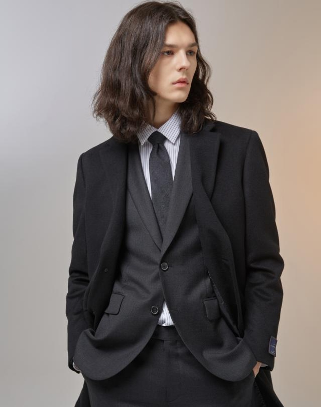 [20FW TNGT 남성]블랙 핸드메이드 체스터필드 투버튼 코트_TGCO0D151BK- 이랜드몰