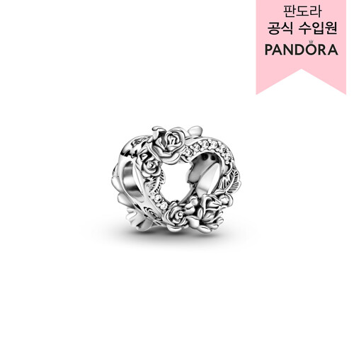 [판도라] [백화점 보증서 제공] PANDORA 오픈 하트 & 로즈 플라워 참_799281C01- 이랜드몰