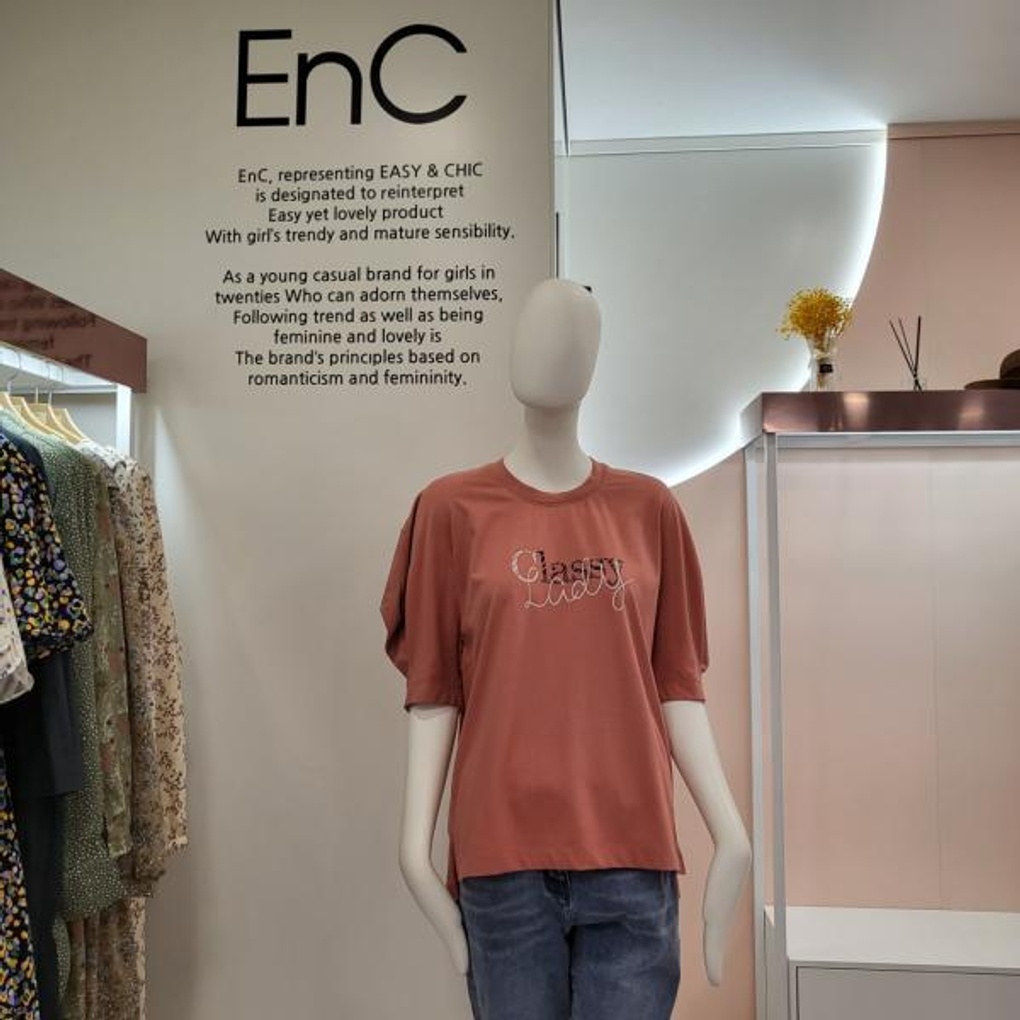 EnC 숄더셔링 순면 티셔츠(ENLW03831B) NC광명점- 이랜드몰