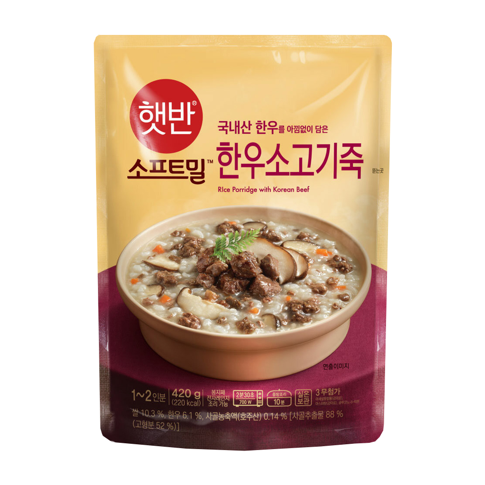 [CJ제일제당] 햇반 소프트밀 한우소고기죽 420g x 1개- 이랜드몰