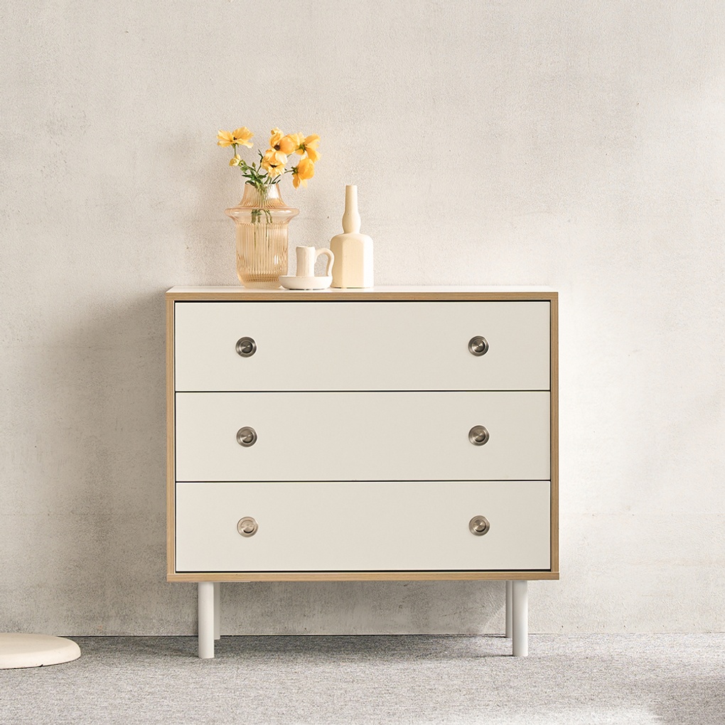 ON 아르노 풀바디 E0 LPM 뉴트로 3단서랍장(화이트)_CF0523025- 이랜드몰