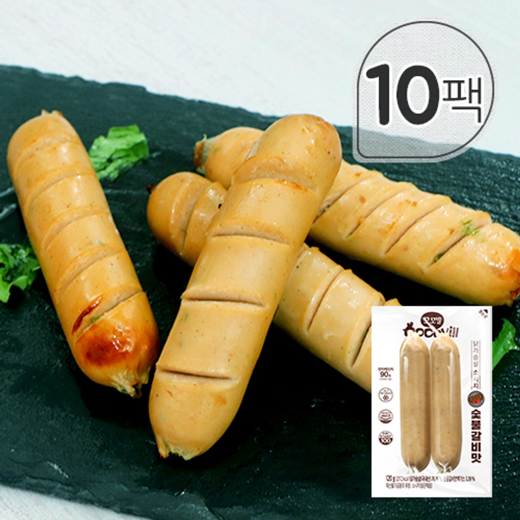 [꼬꼬빌] 닭가슴살 소시지 숯불갈비맛 2구(120g) x 10팩- 이랜드몰